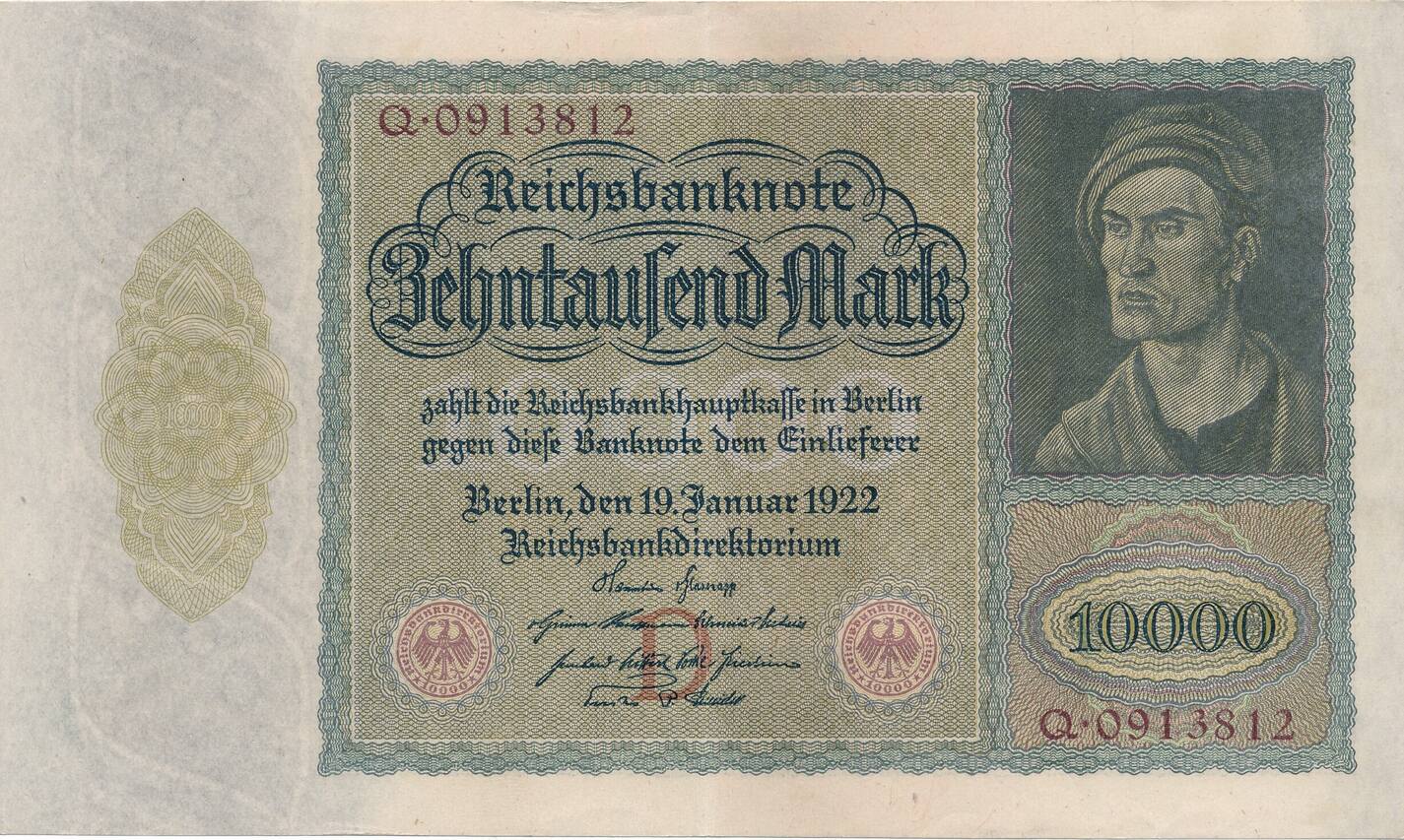 Deutsches Reich Deutschland, Weimarer Republik 10000 Mark ...