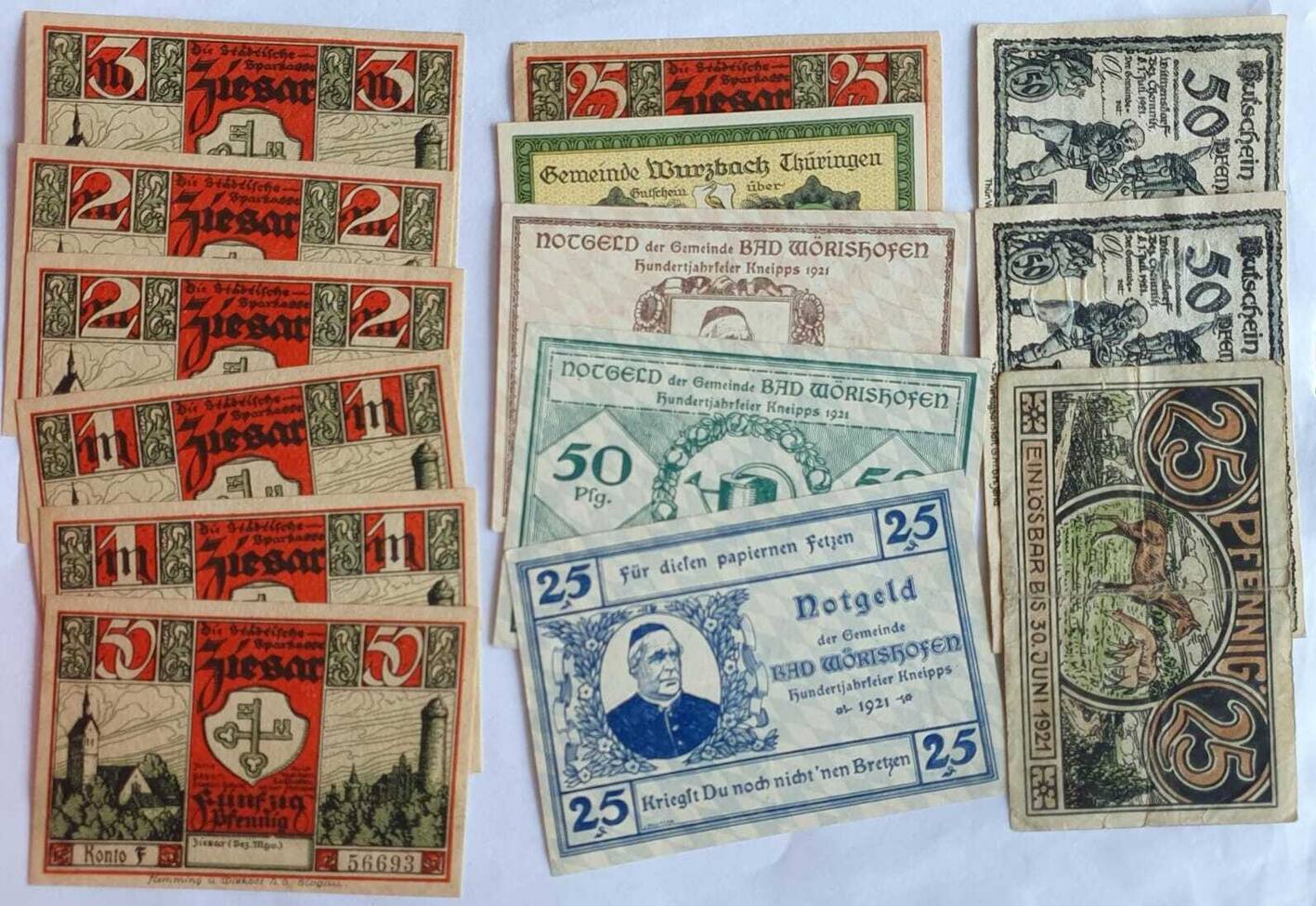 Deutschland Deutsches Reich 4*25, 4*50, 75 Pfennig, 2*1, 2*2, 3 Mark ...