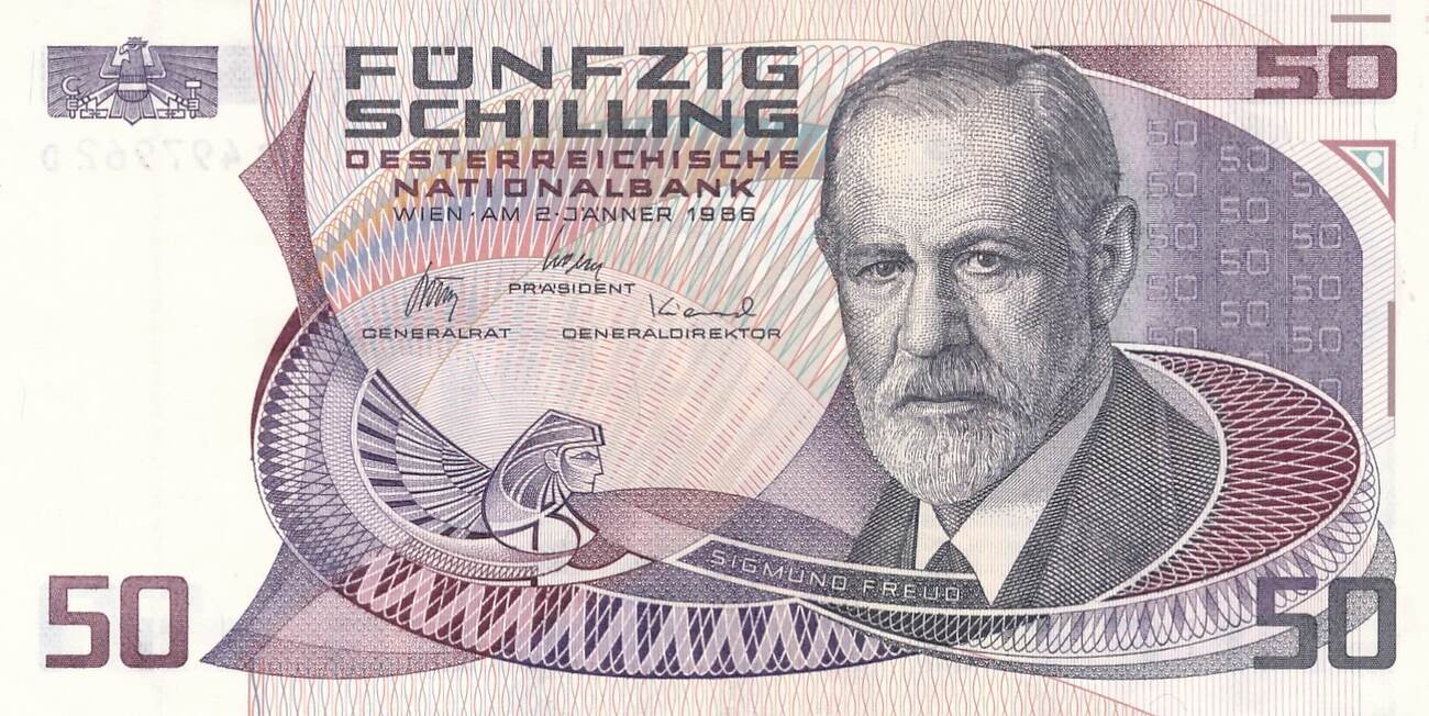 Österreich 50 Schilling 1986 Banknote Sigmund Freud II | MA-Shops