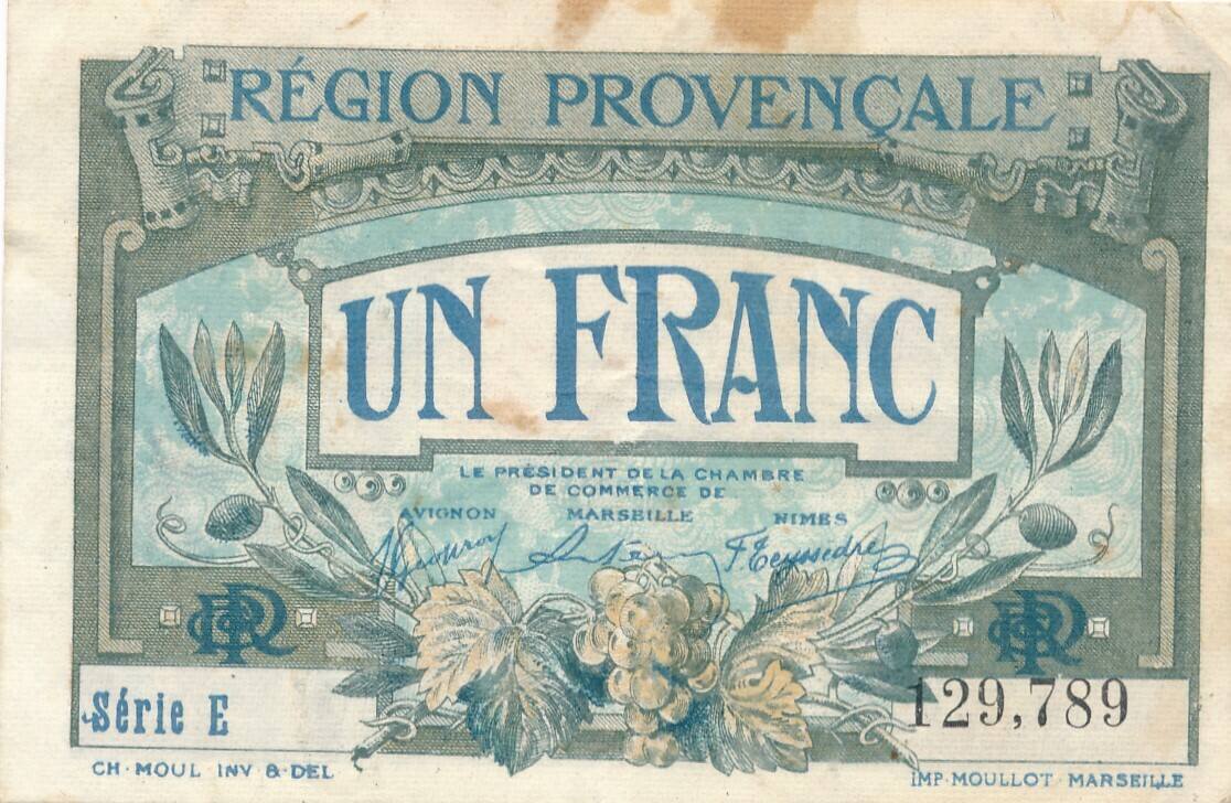 Frankreich 1 Franc 1922 Banknote II, Flecke | MA-Shops