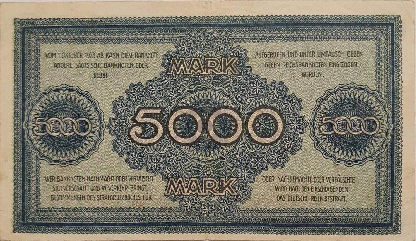 Deutschland, Deutsches Reich 5000 Mark 1923 Grossnotgeld, Dresden ...