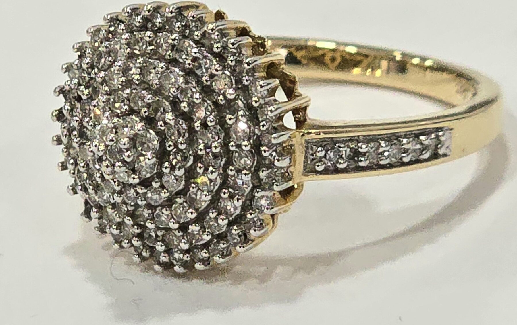 Goldschmuck bicolor 14K 585 er Gold Ring mit Brillant, Brillantring Goldring 0,51 Ct guter ...