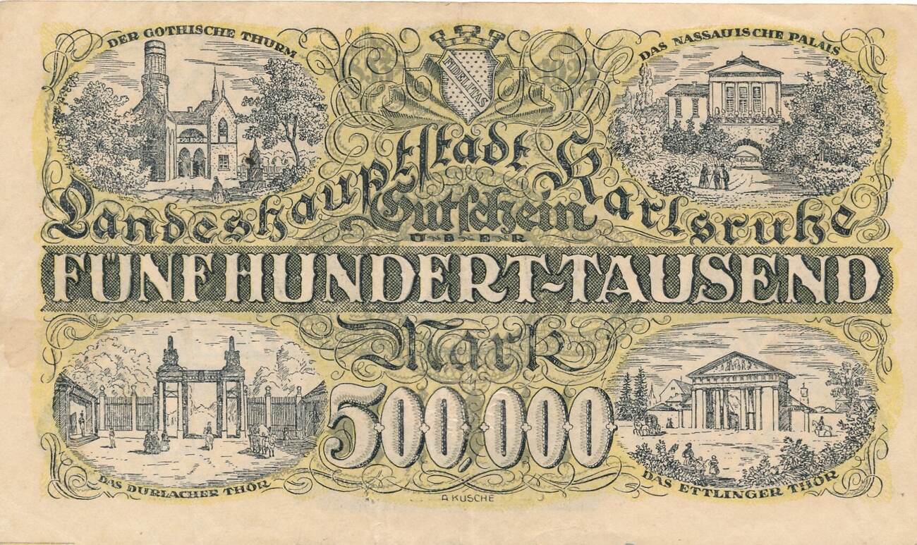 Deutsches Reich Deutschland 500 tausend Mark 1923 Großgeldschein ...