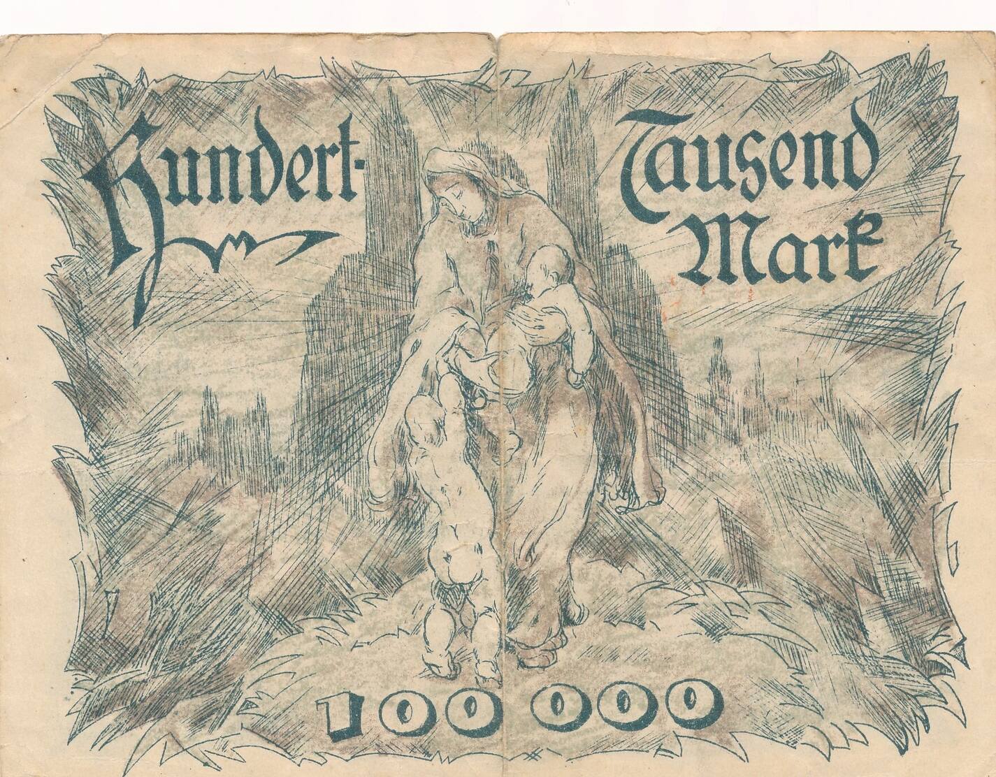 Deutsches Reich Deutschland Pfalz 100 tausend Mark 1923 Notgeldschein ...