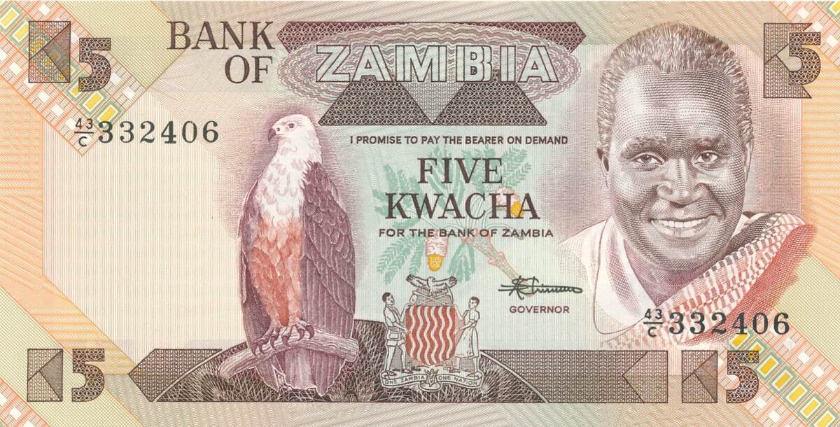 Sambia 5 Kwacha 1980-1988 Banknote unc | MA-Shops