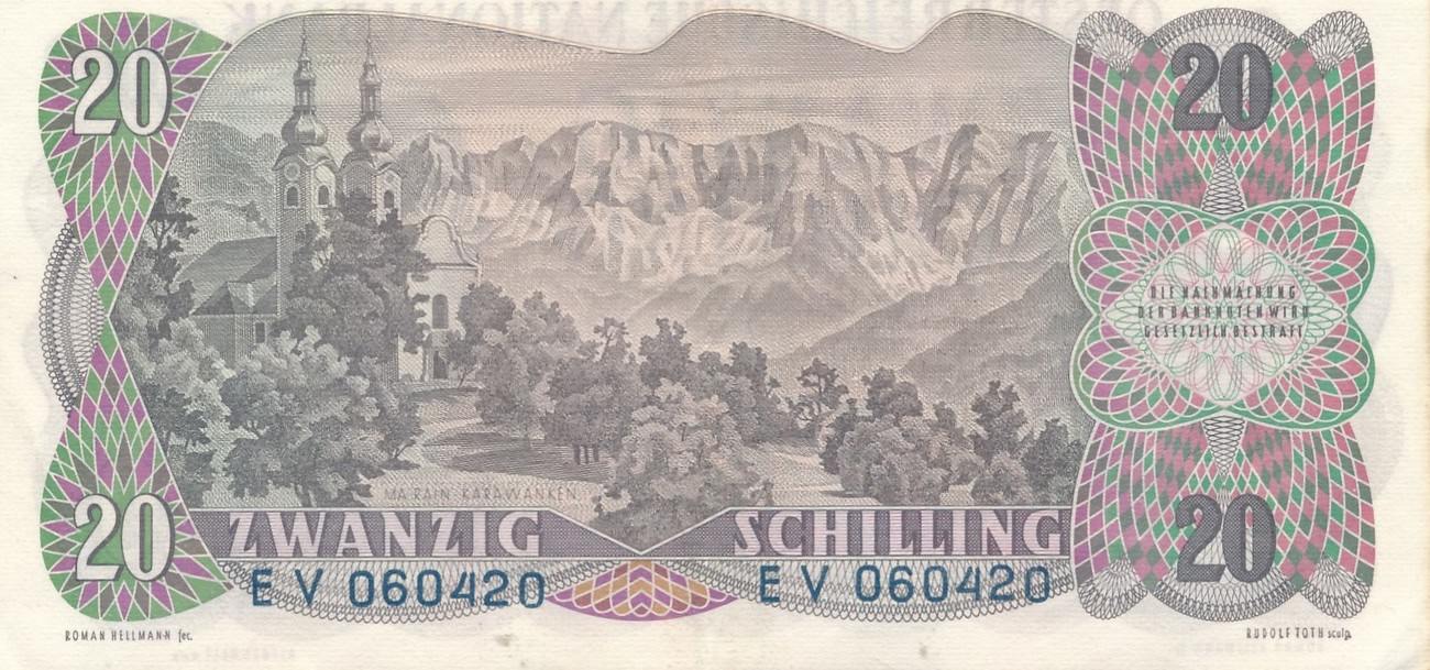 Österreich 20 Schilling 1956 Geldschein Banknote II | MA-Shops