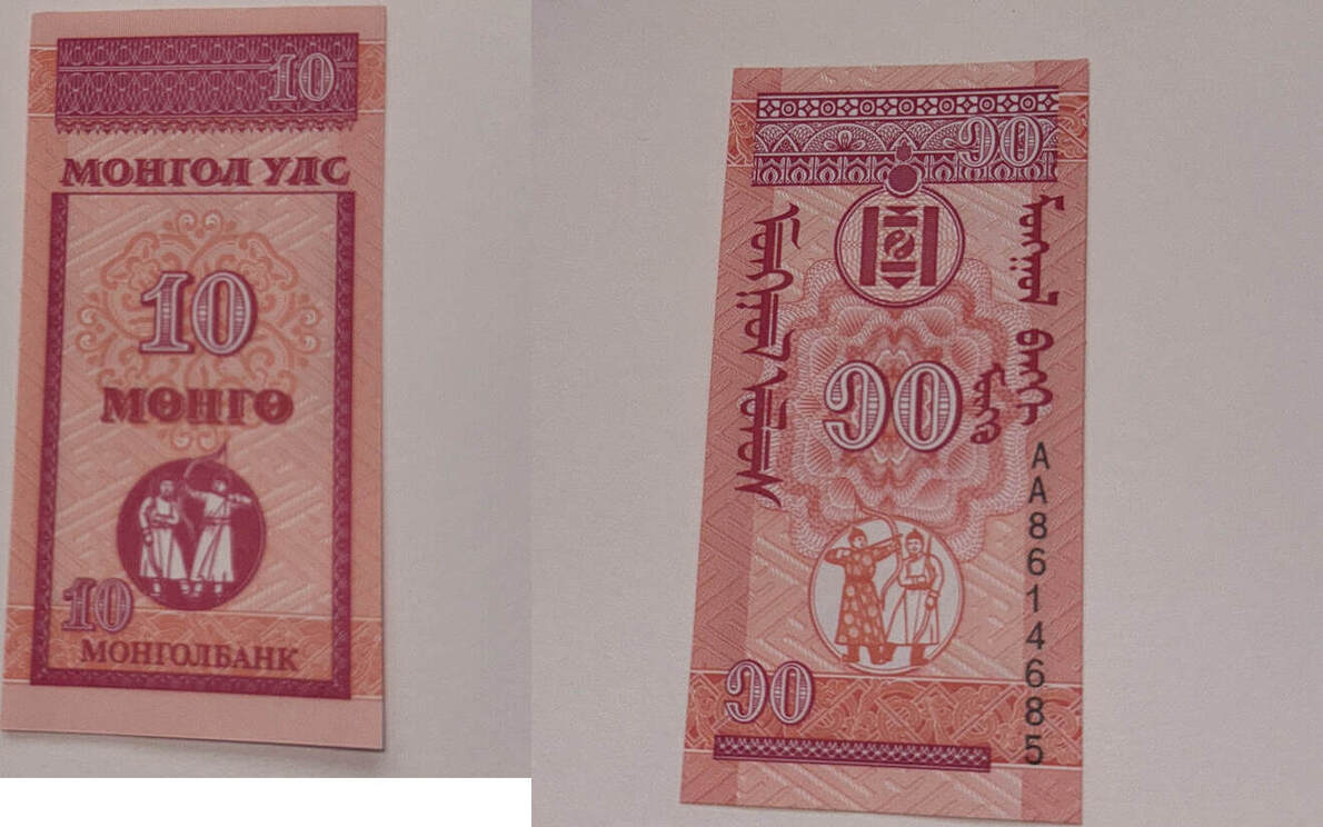 Mongolei 10 Mongo 1993 Banknote unc | MA-Shops