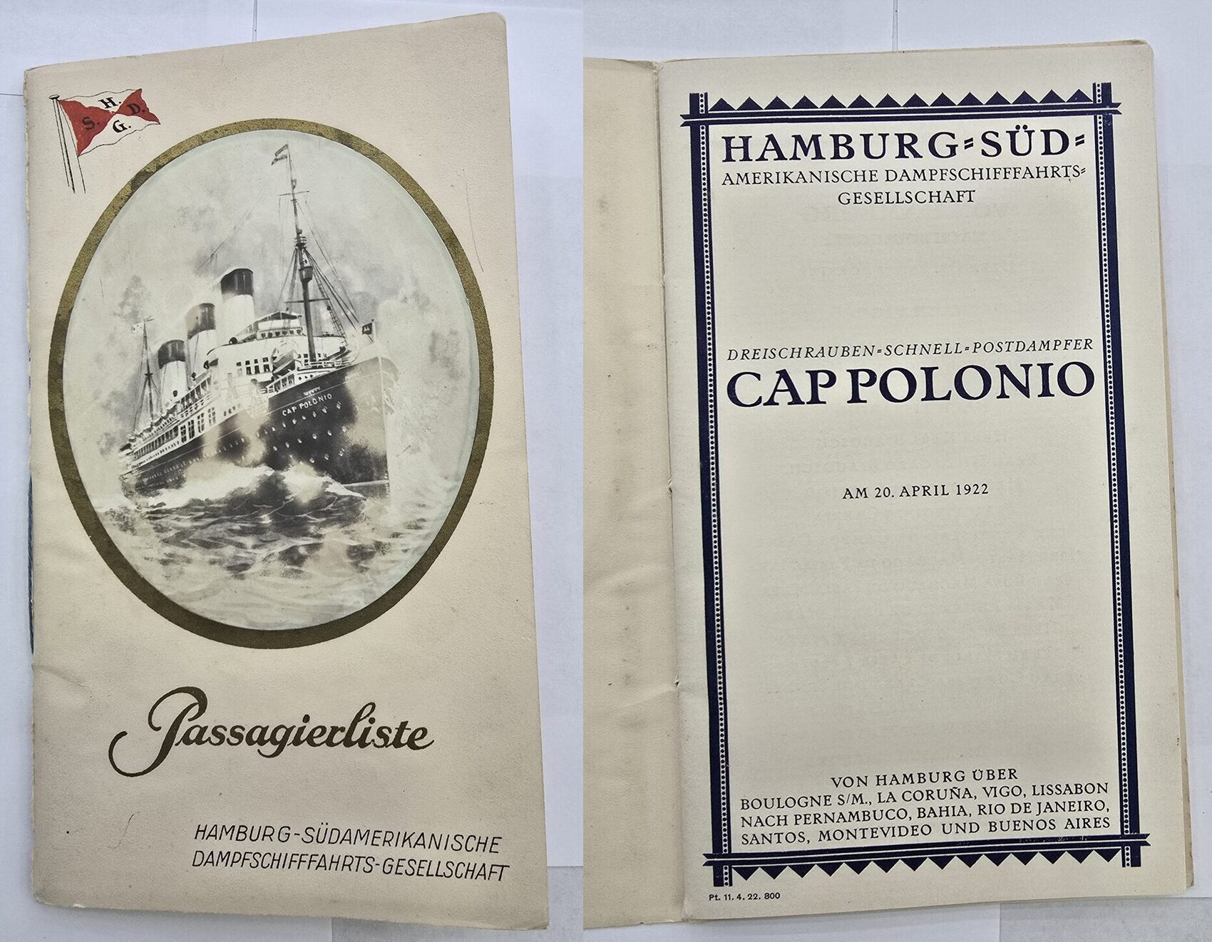 Deutschland Weimarer Republik 3. Reich Passagierschiff Cap Polonio 20 ...