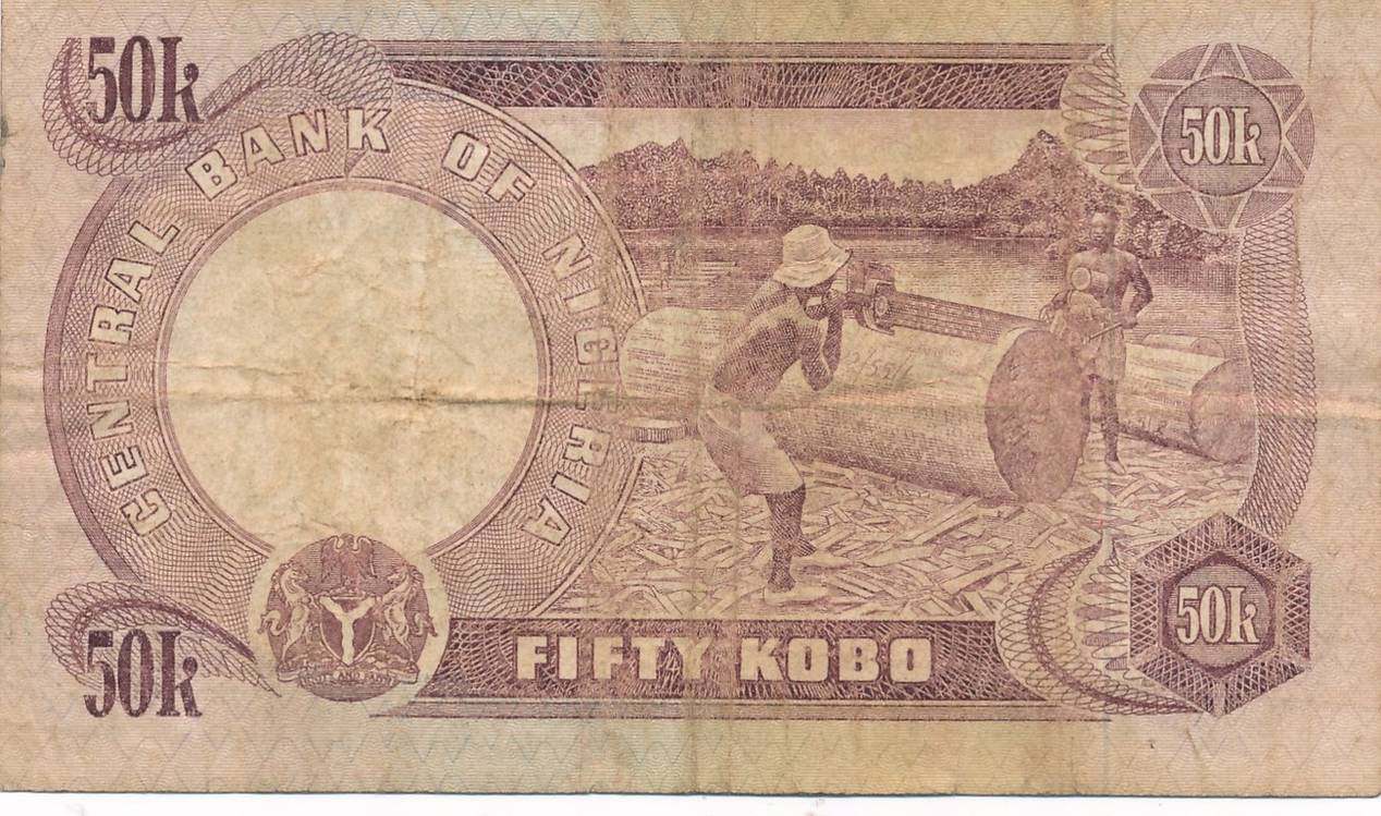 Nigeria 50 Kobo 1973-1978 Geldschein Banknote fifty kobo IV | MA-Shops