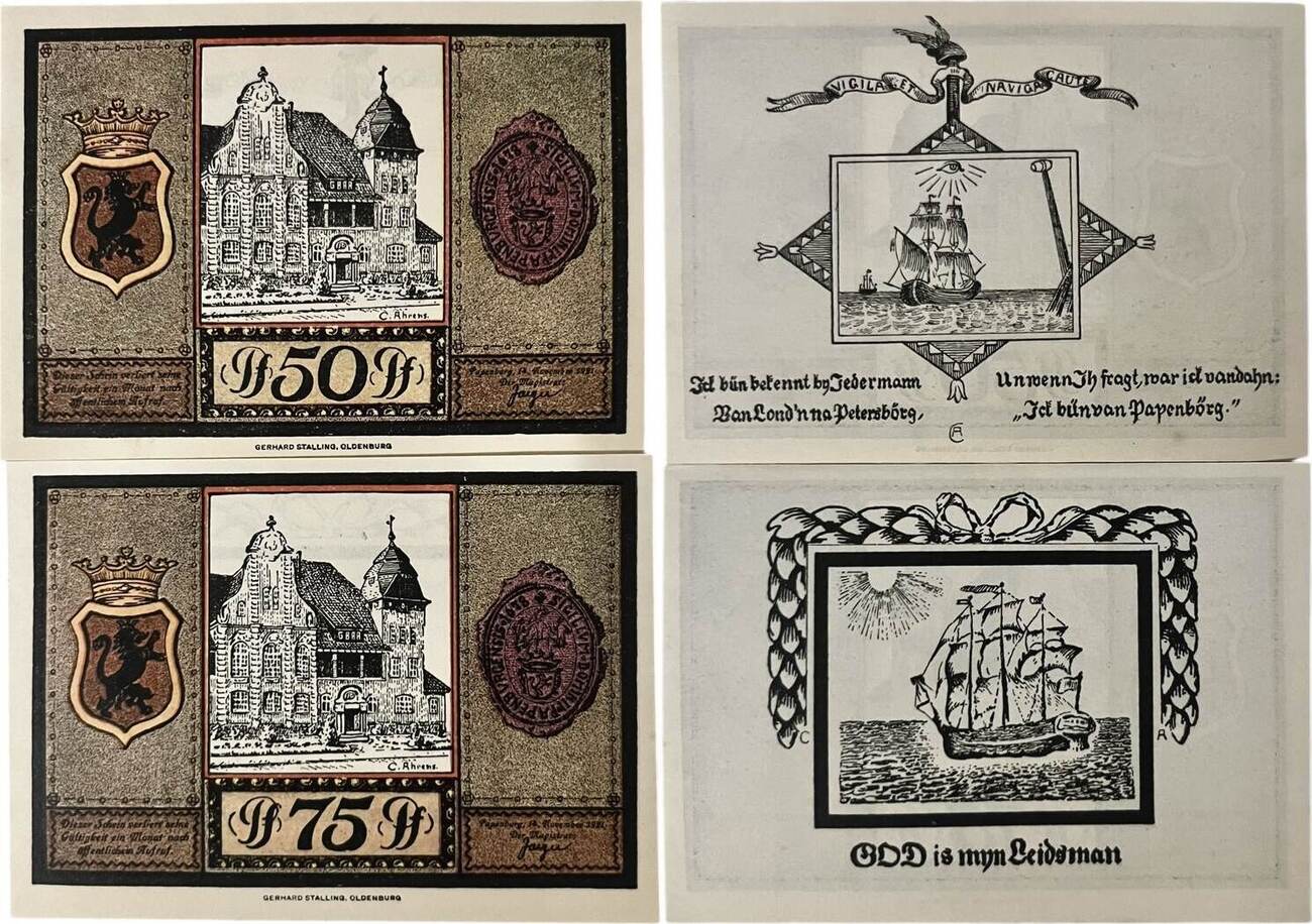 Deutschland, Deutsches Reich 50,75 Pfennig 1921 2 x Notgeldschein ...