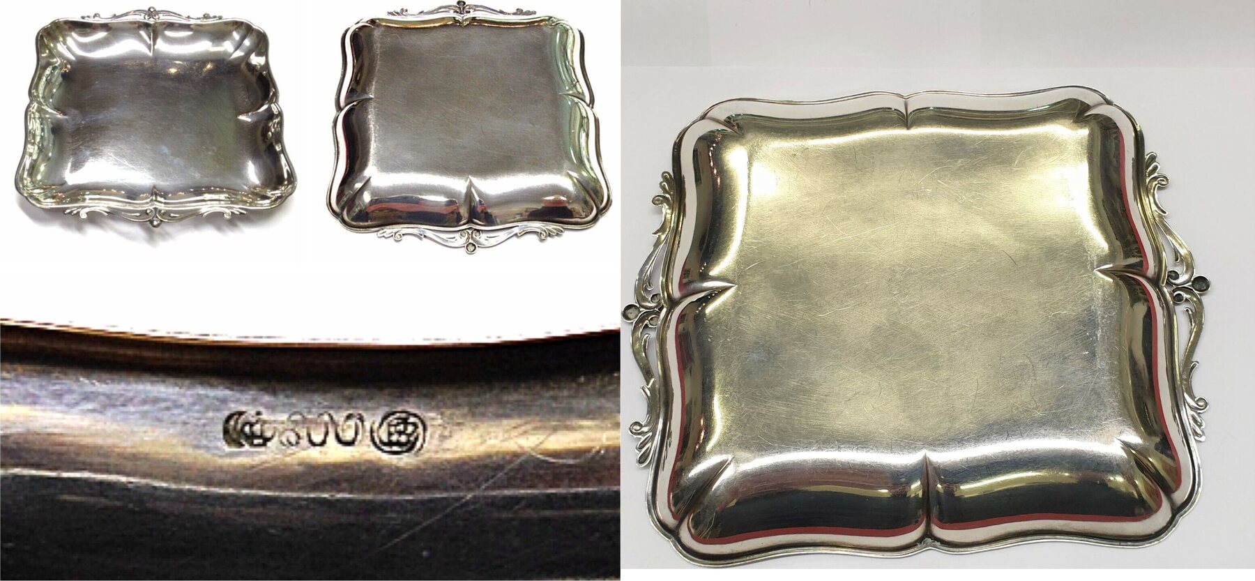 Antike Silberschale 800er Silber Untertasse Schale Gebäckschale Teller ...