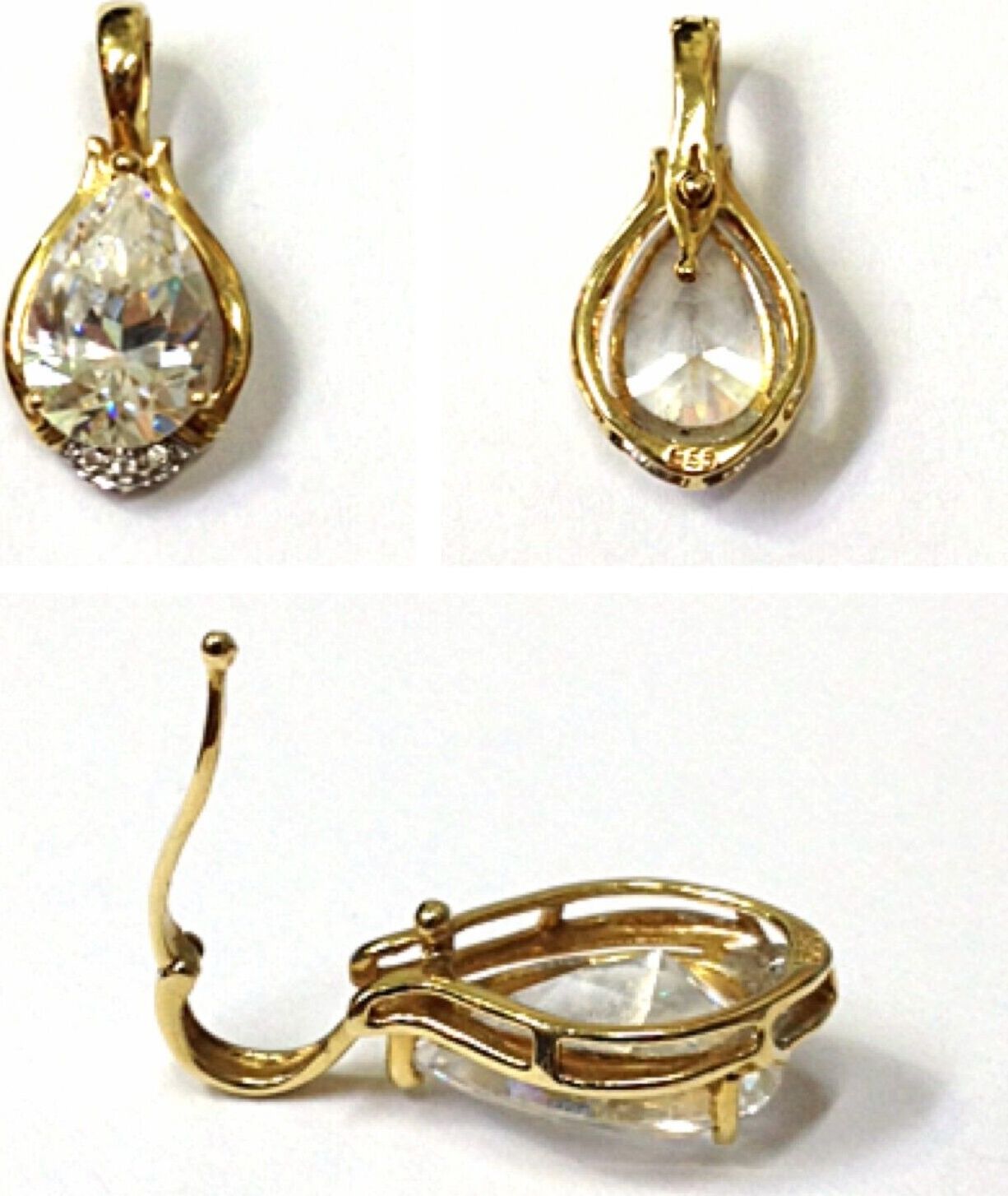 Anhänger 585er Gold Goldanhänger Zirkonia Gelbgold 14 Karat Clips ...