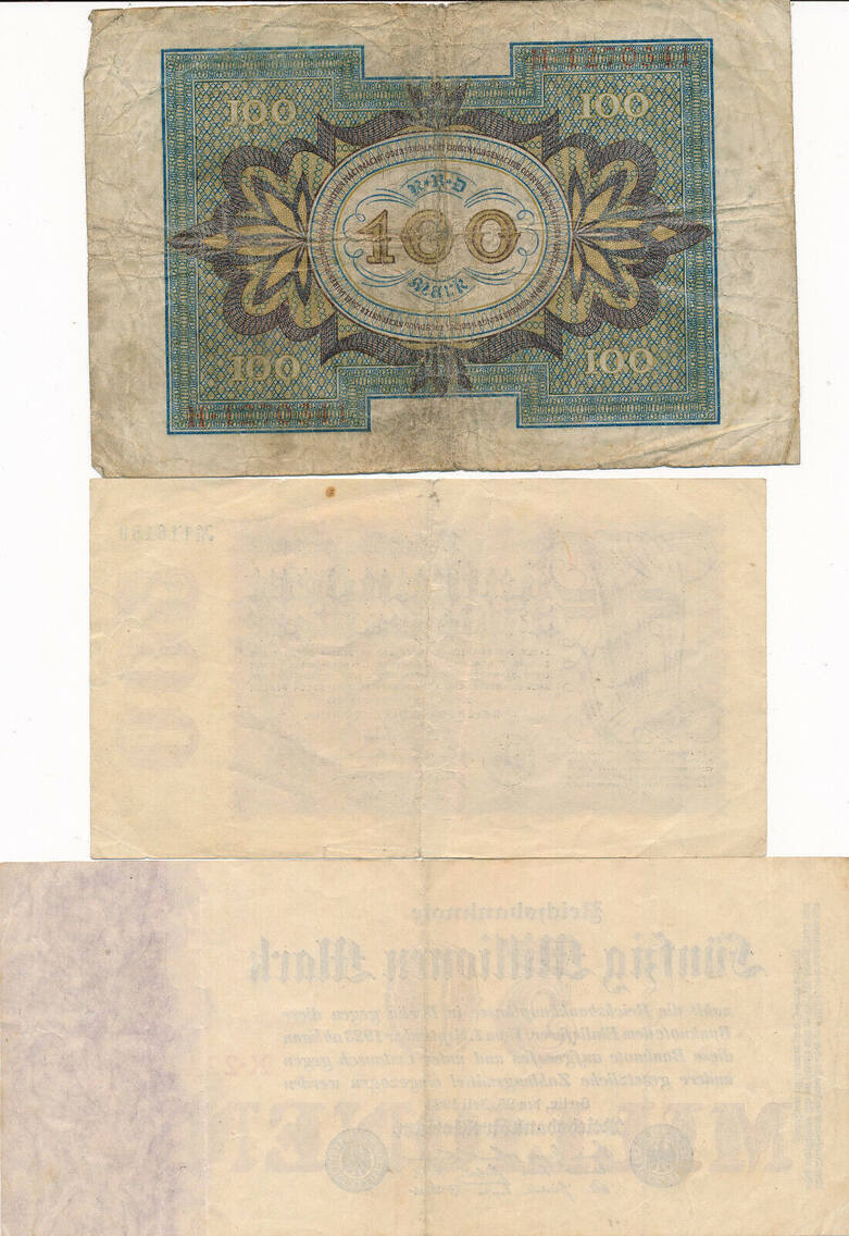 1923 1908 1920 Banknote Deutsches Reich Reichsmark Lot 6 Stück | MA-Shops