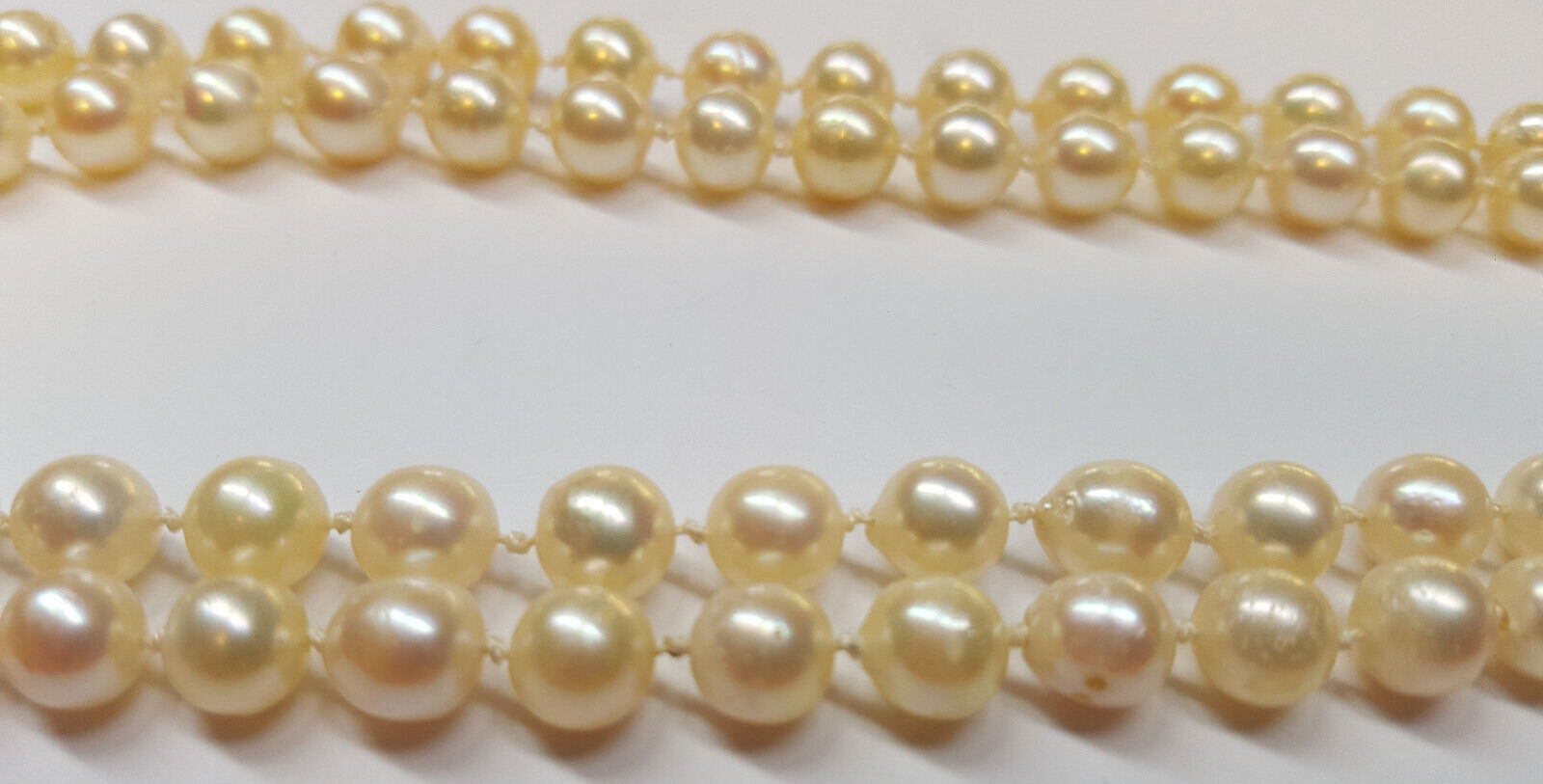 Lange Akoya Perlen Kette mit 333er Gold Verschluß Perlencollier ...