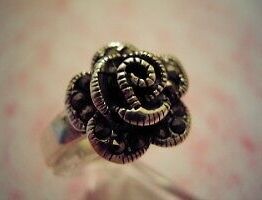 Silberring Rose 925er Silber Markasit | MA-Shops