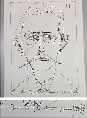 Horst Janssen : Zinkografie handsigniert Jens Peter Jacobsen Laatzen ...