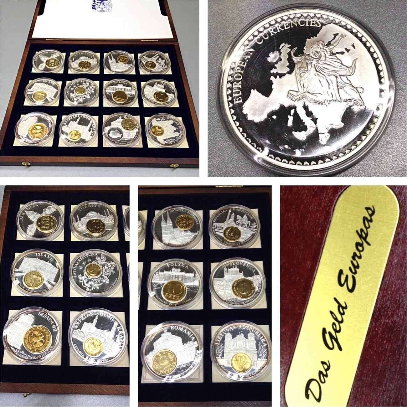 Münzen-Set 12 Münzen das Geld Europas Cu versilbert PP mit Schatulle ...