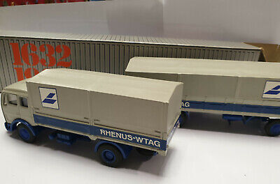 Benz Mercedes NZG No 146 Rhenus Wtag Lastzug Trucker LKW Modellauto OVP ...