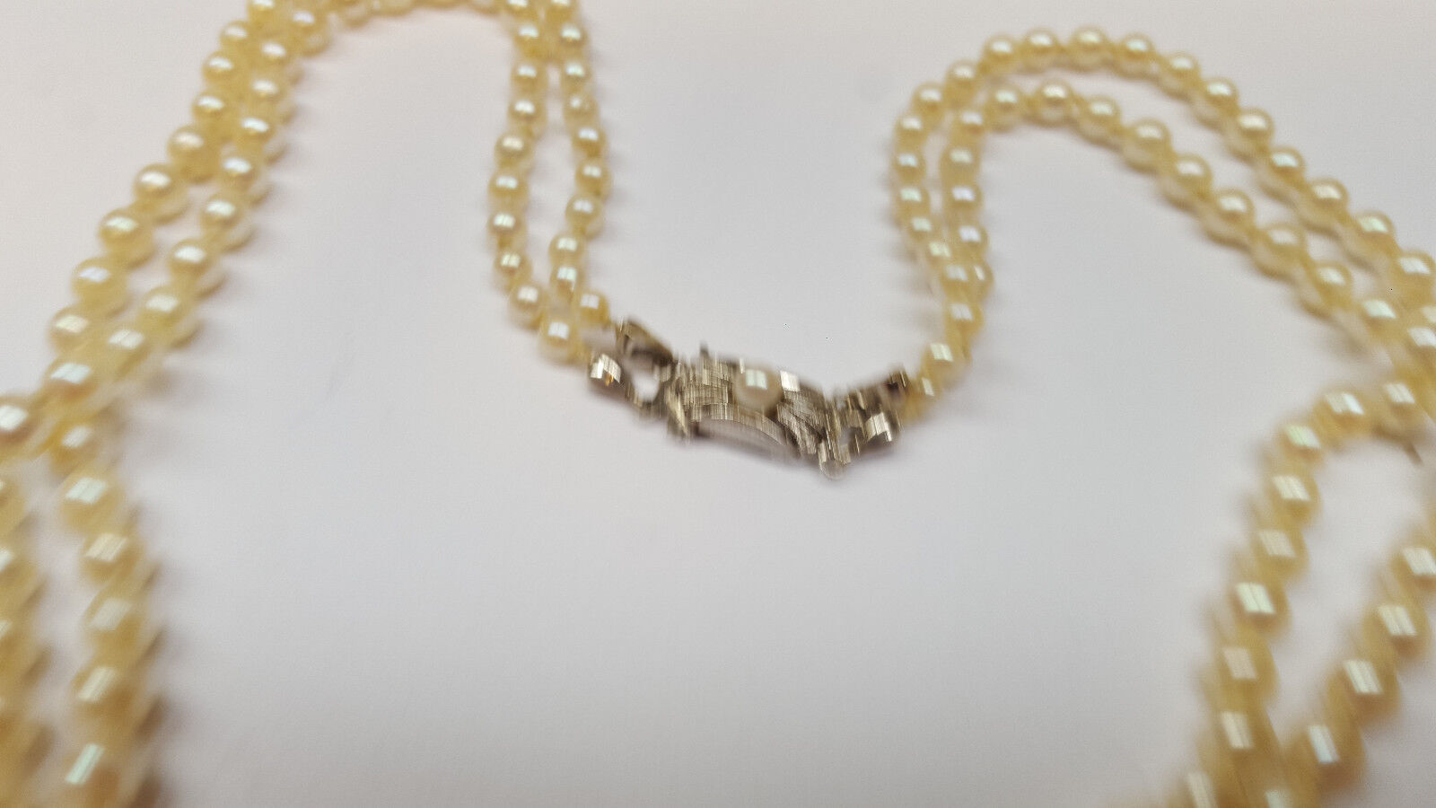 Zweireihige Akoya Perlenkette 585er Gold Verschluß Perlen Perlencollier ...