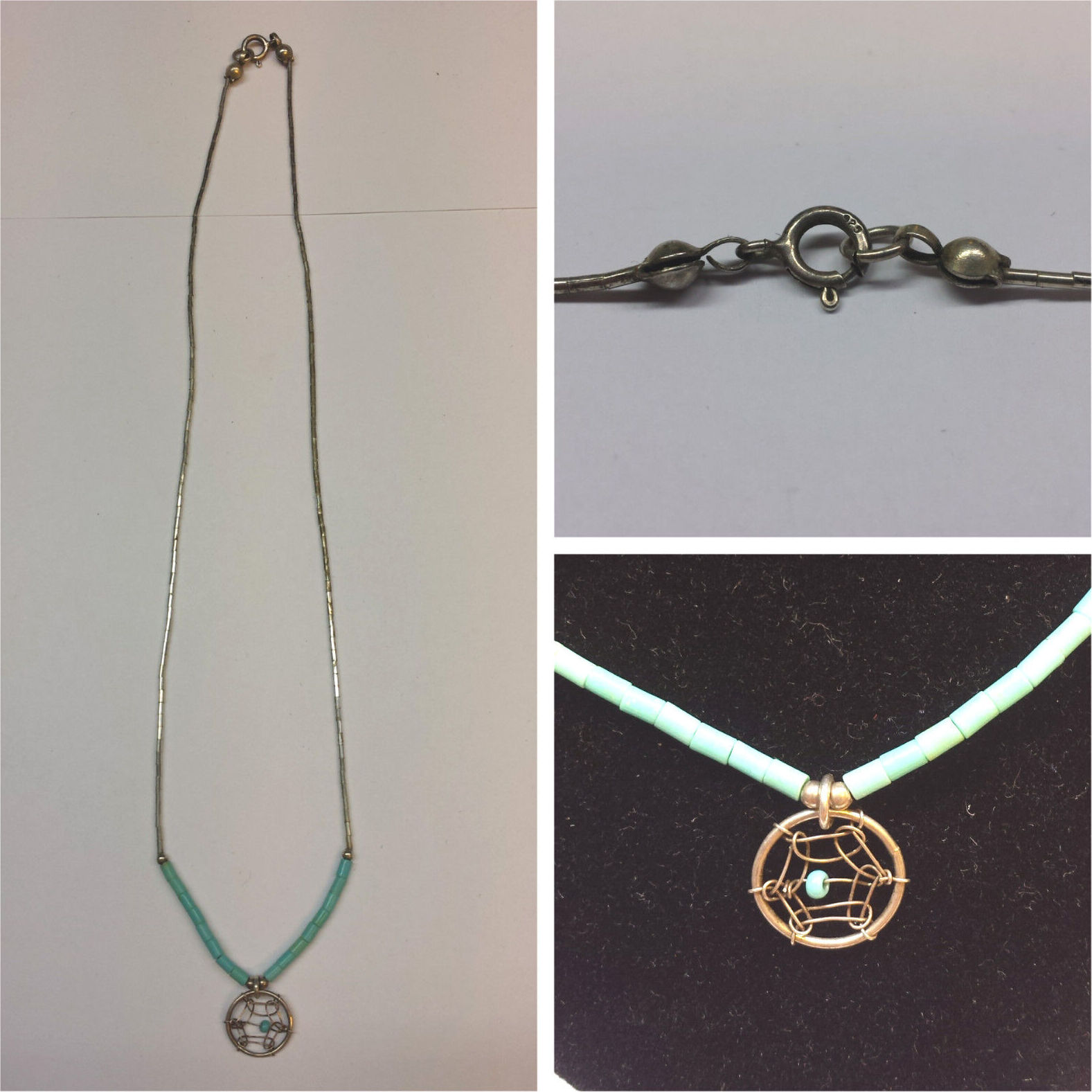 Silberkette 925er Silber Anhänger Türkis Indianerschmuck | MA-Shops