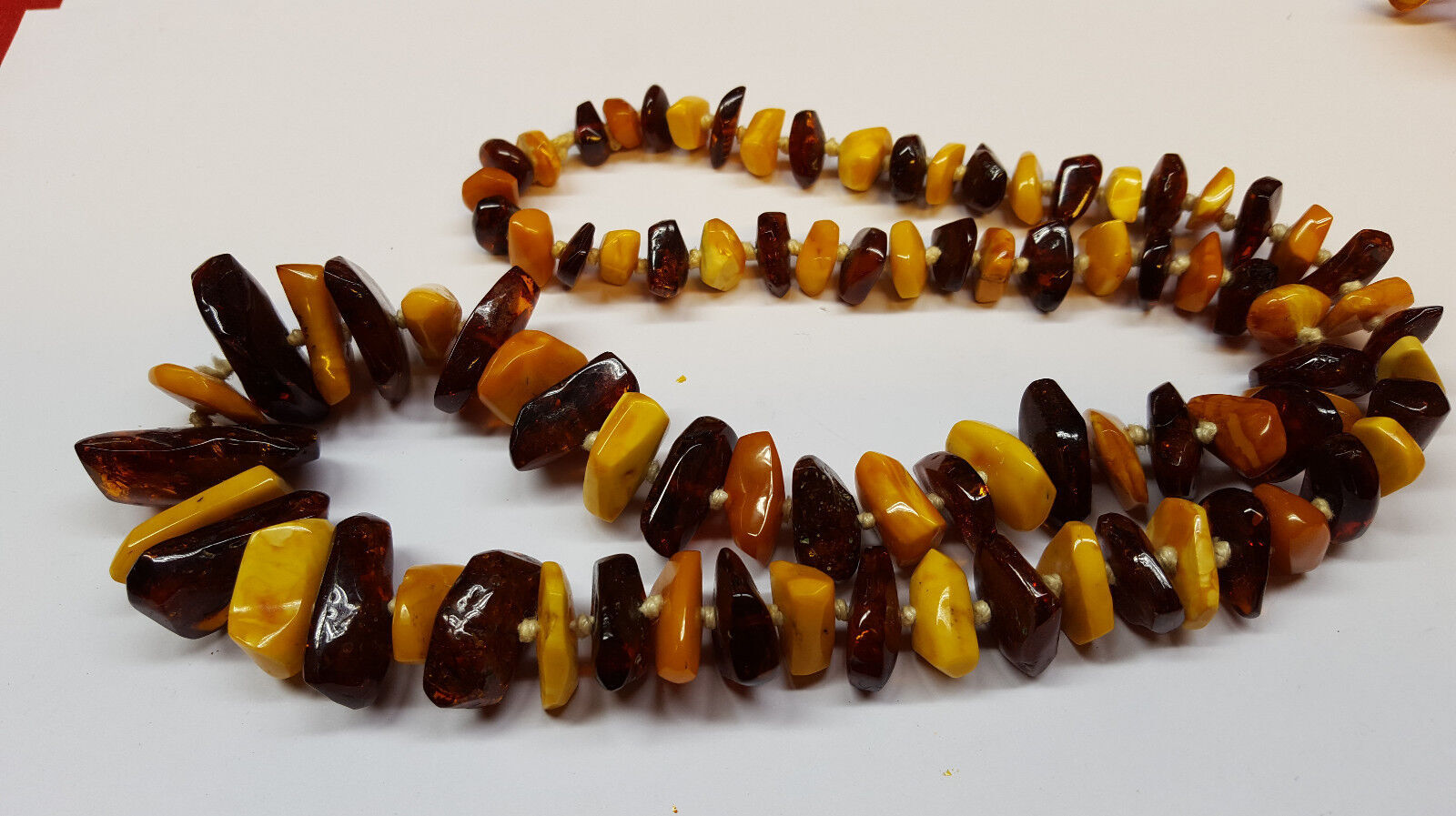 Alte Bernsteinkette Kette Bernstein Amber Butterscotch Ambre 83,4 Gramm ...