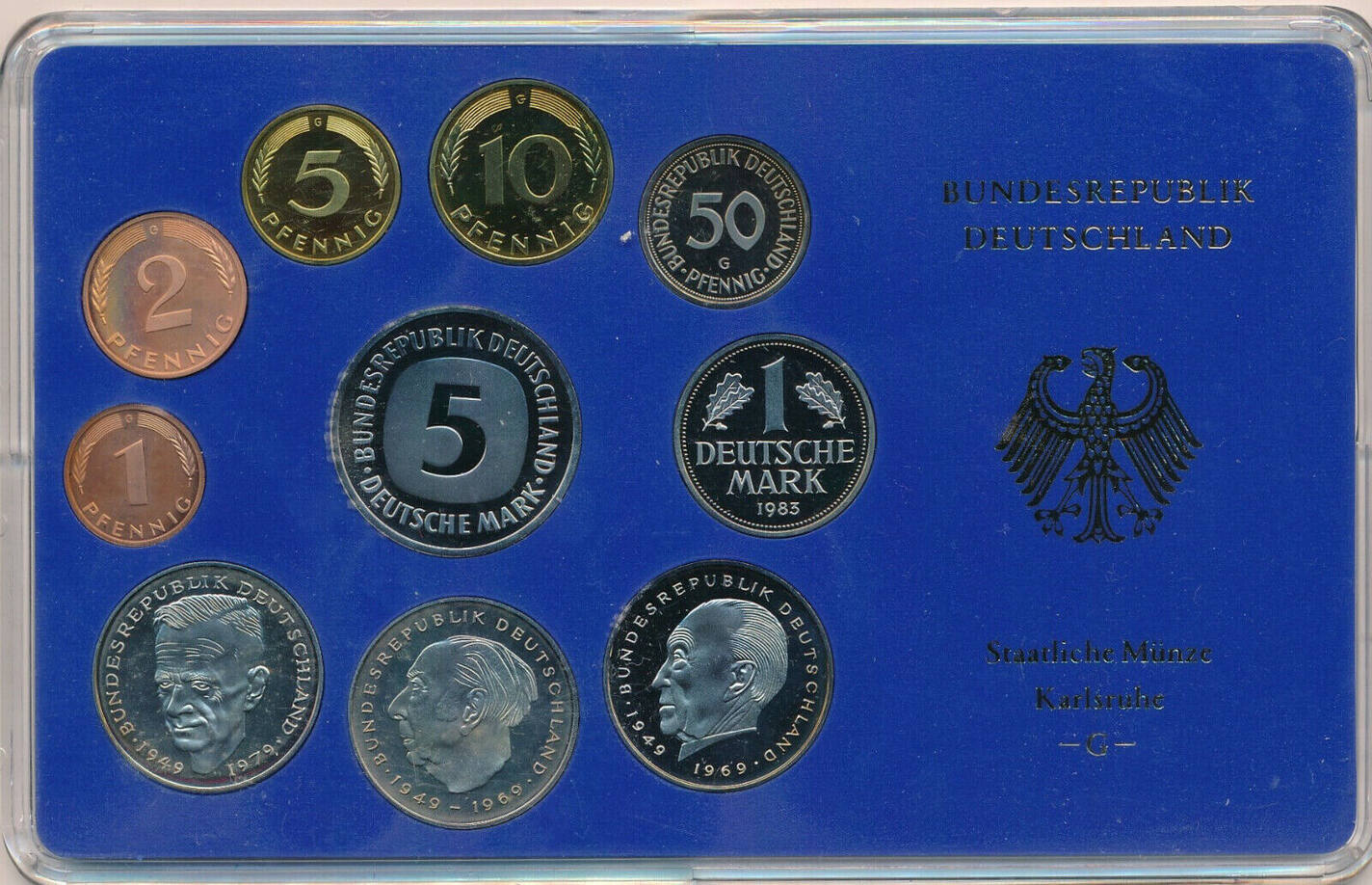 Mark 1983 G Münzen Bundesrepublik Deutschland KMS Kursmünzensatz | MA-Shops