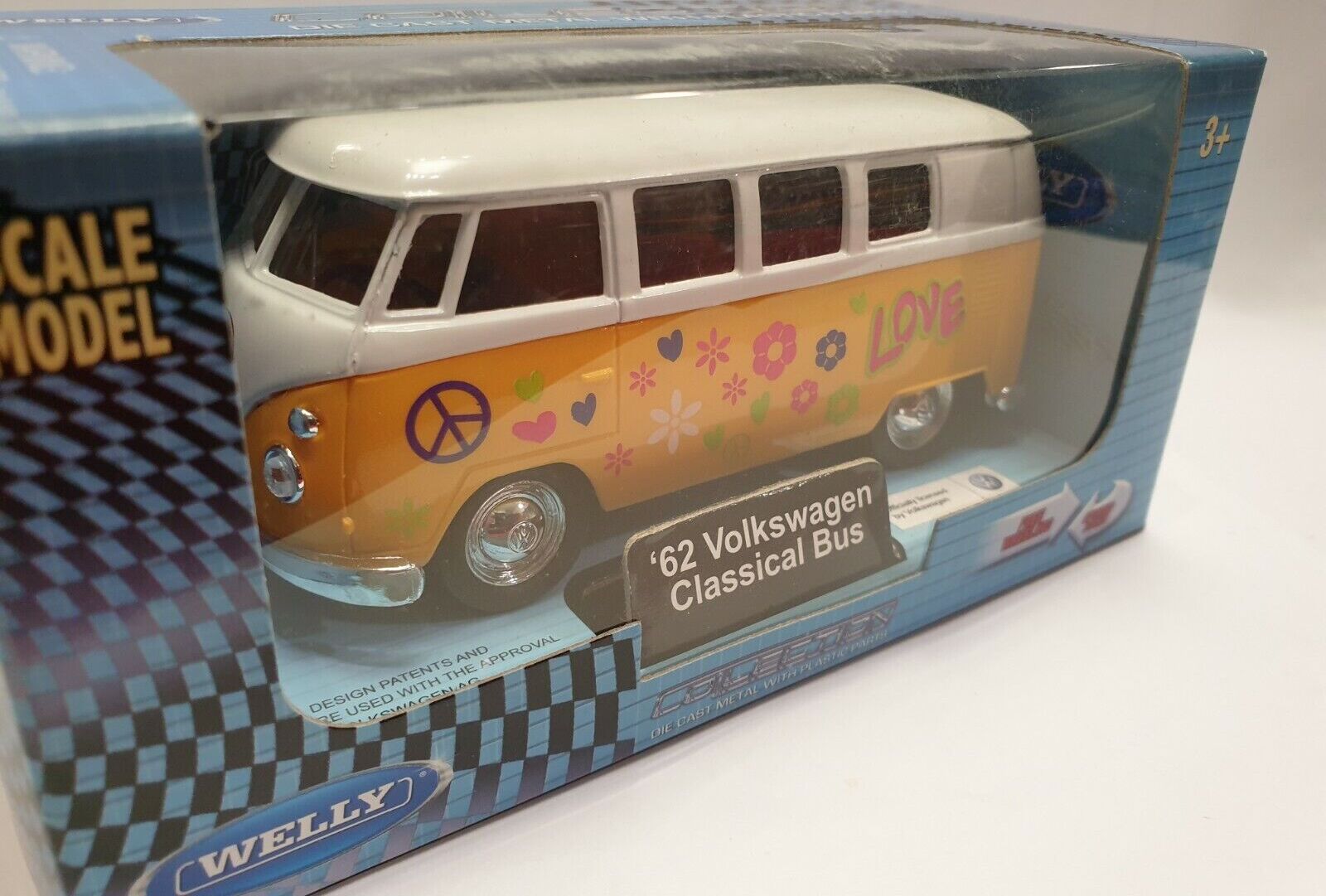 1962 Welly 62 VW Volkswagen Classical Bus 1:24 Gelb Weiss OVP ...