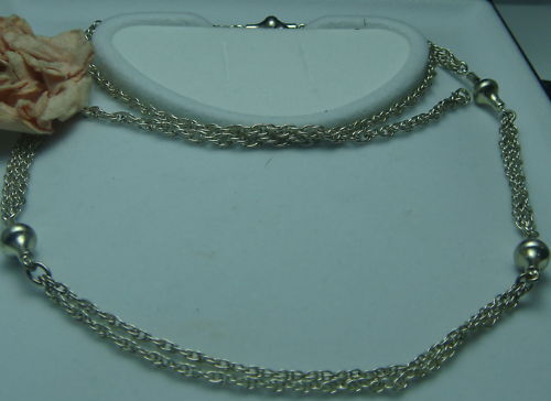 Sterling Moderne lange Kette Collier 925 er Silber Silberkette | MA-Shops