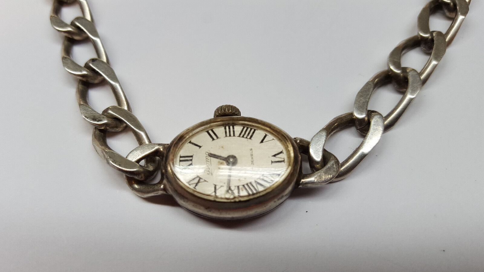 Armbanduhr 835er Silber ISOMA 17 Jewels Silberarmbanduhr Handaufzug ...