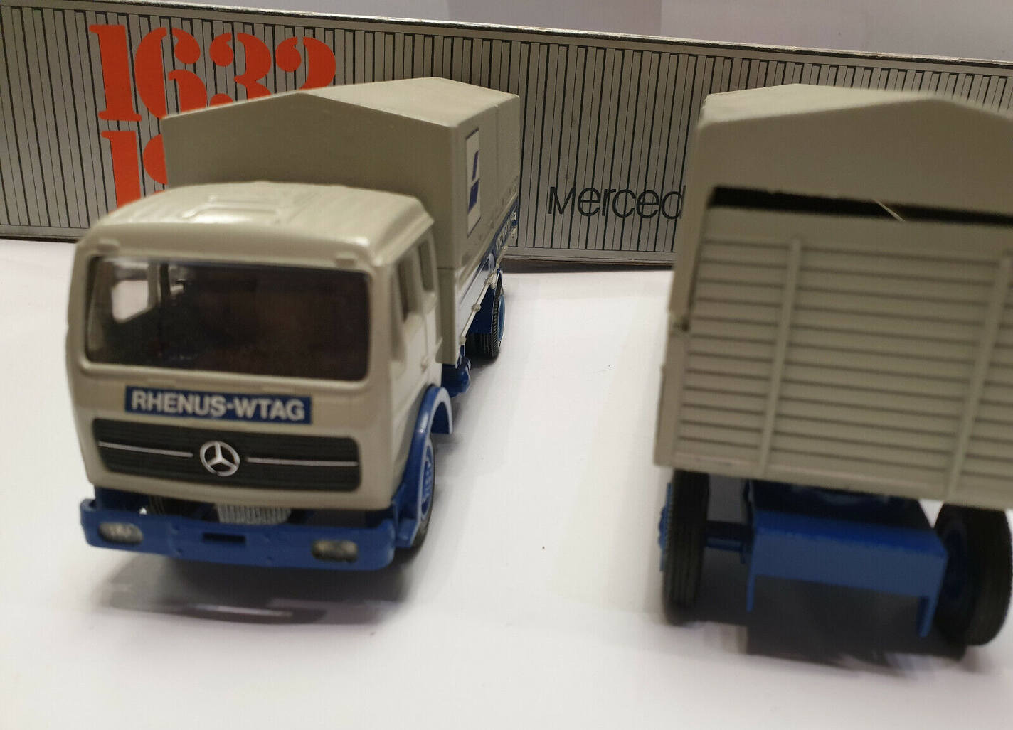Benz Mercedes NZG No 146 Rhenus Wtag Lastzug Trucker LKW Modellauto OVP ...