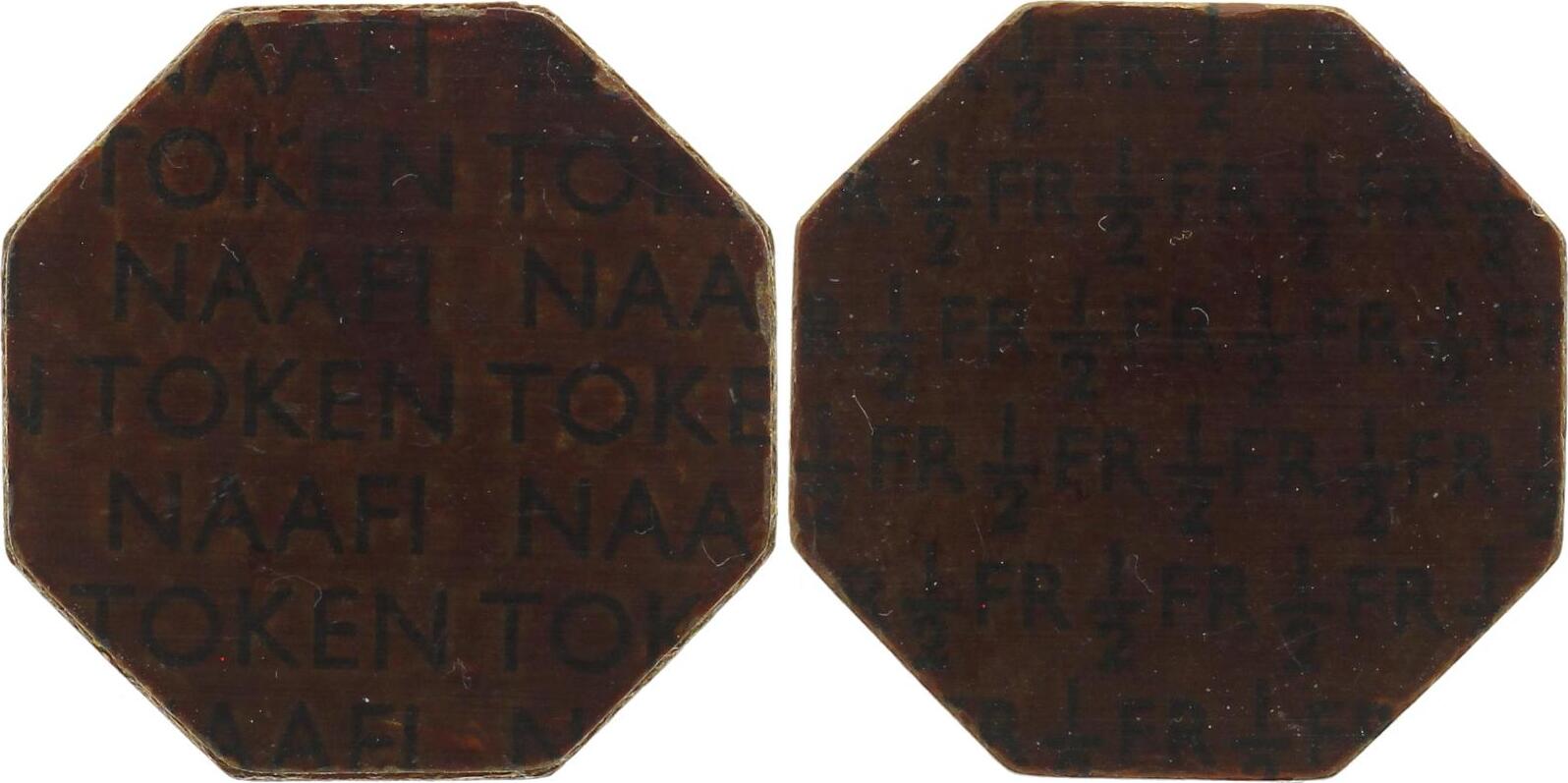 Grossbritannien, Token Britische Streitkräfte NAAFI, 1/2 Franc, ca ...