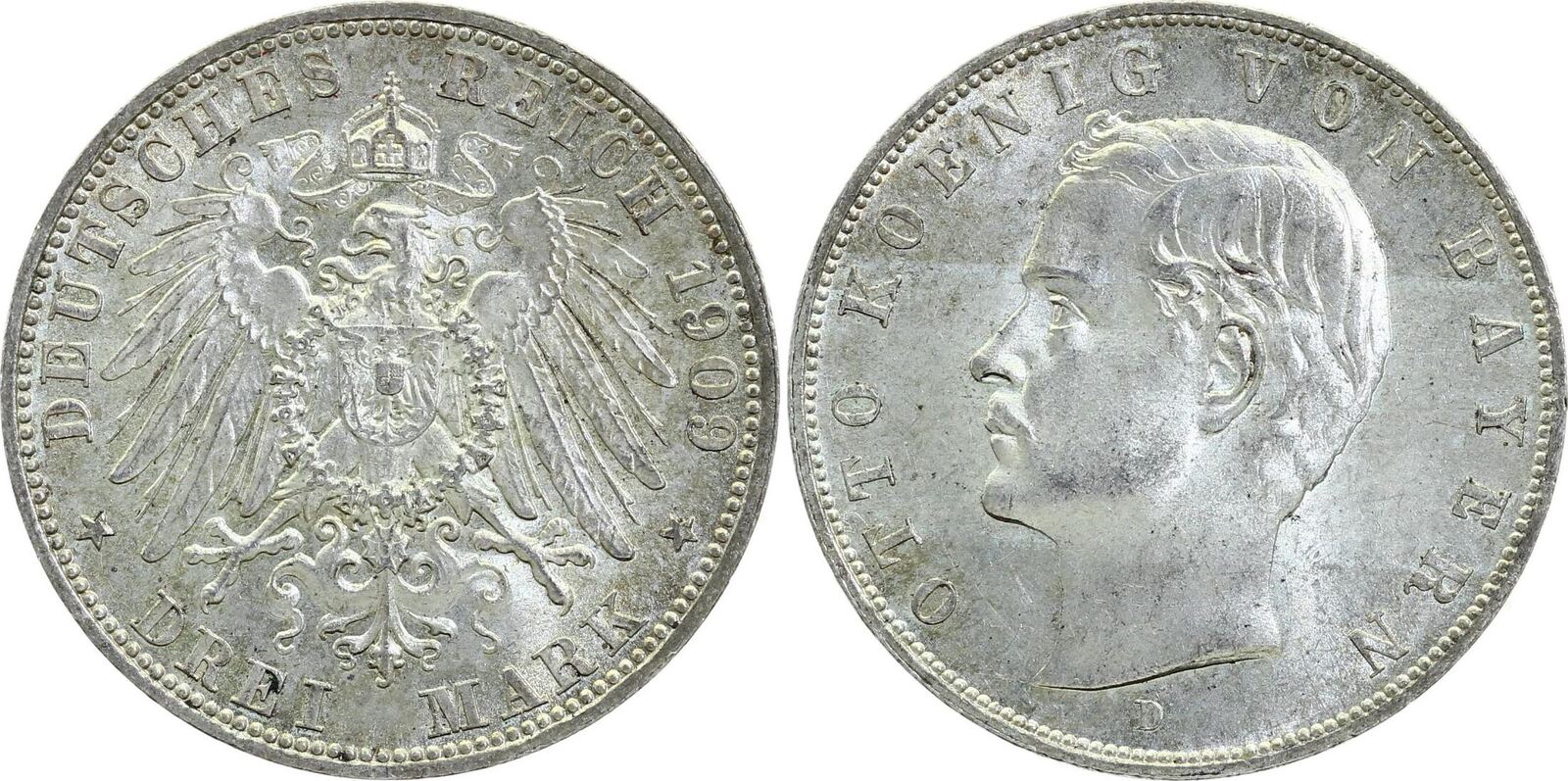 Deutschland, Kaiserreich, 3 Mark, 1909D, Bayern, *55* unz | MA-Shops