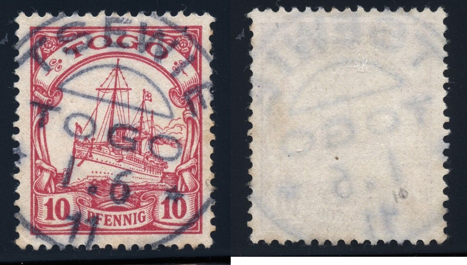 Briefmarken 1911 Togo Michel 9 Kaiseryacht ° Tsewie 1/6/11 Einwandfrei ...