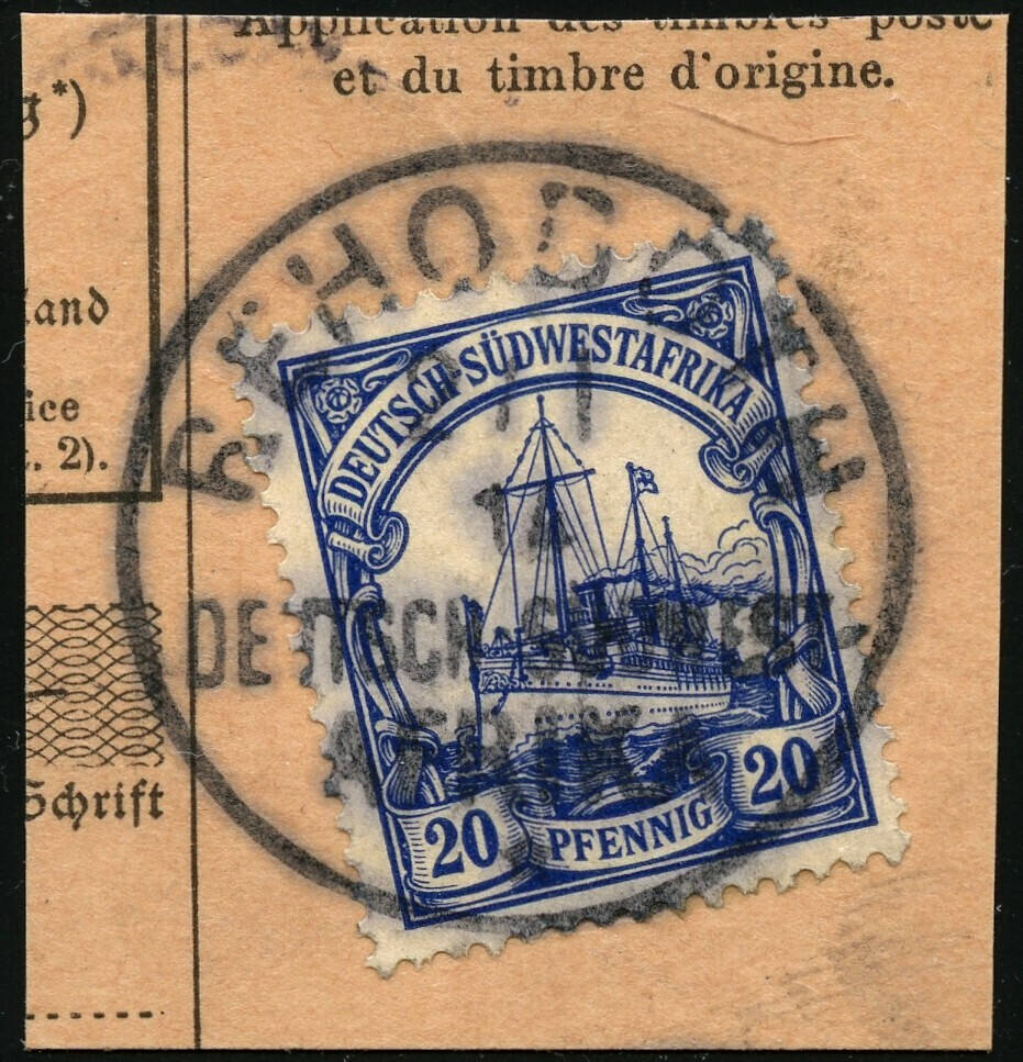 Briefmarken 1914 DSWA Michel 14 ° Rehoboth 2/11/14 Luxus Briefstück ...