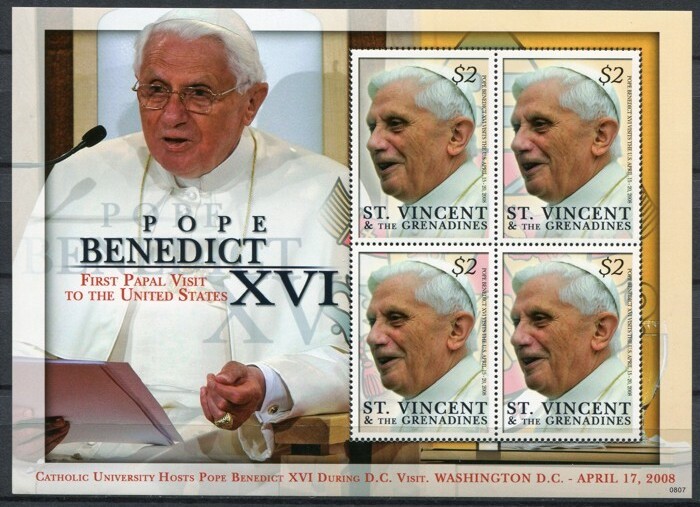 Briefmarken 2008 St. Vincent Papst Benedikt Pope Benedict 6464 ...