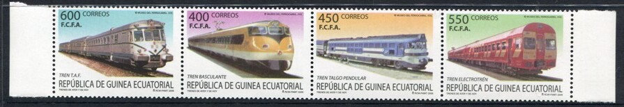 Briefmarken Äquatorialguinea Guinea Ecuatorial 2005 Eisenbahn Trains ...