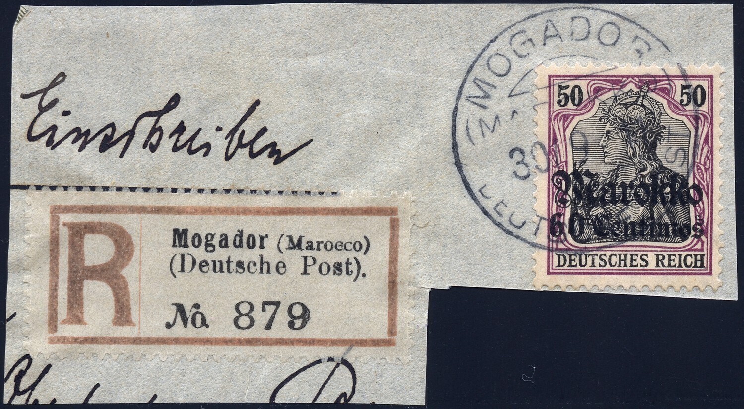 Briefmarken 1911 DP Marokko Michel 53 ° Mogador 30/9/11 Type 2 Luxus ...