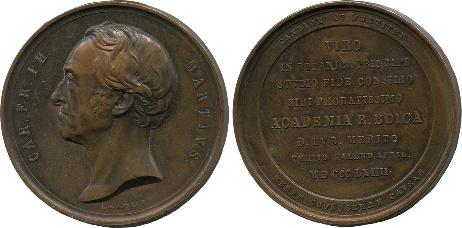 München - Bayern, Medaille v. Alois Stanger 1864, Carl Friedrich ...
