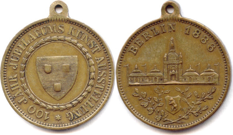 Berlin, Æ-Medaille von Lauer 1886, 100jähr. Jubiläumskunstausstellung ...