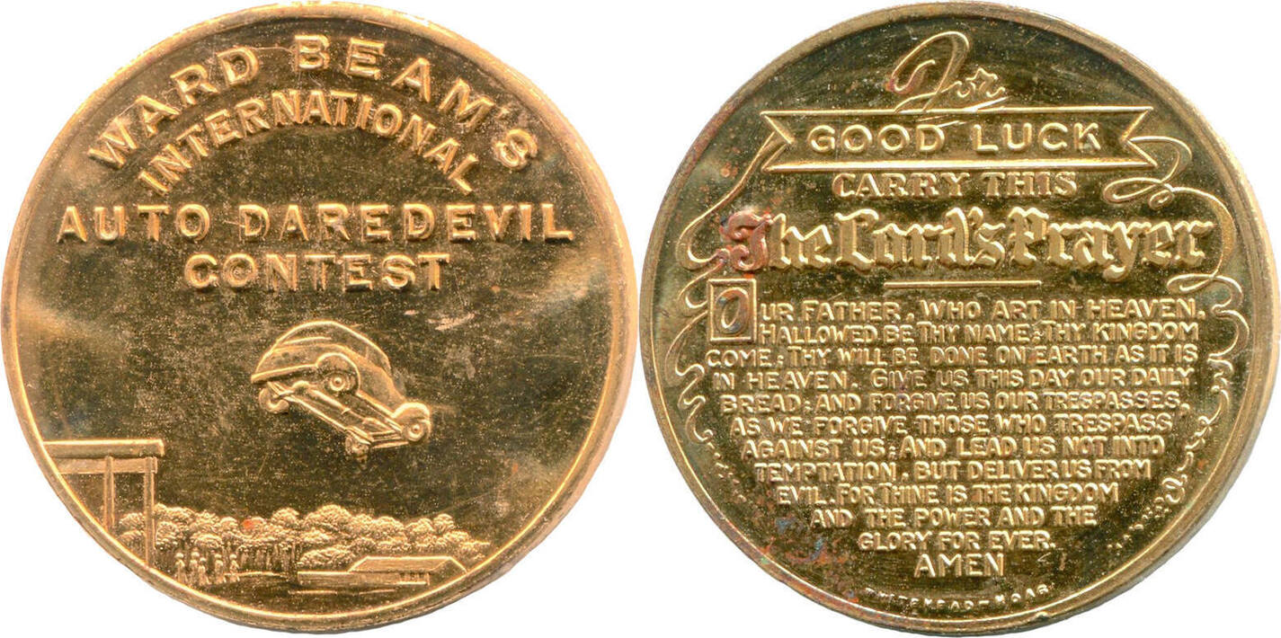USA, Medaille (Whitehead & Hoag) 1940er Jahre, Ward Beam's Automobil ...
