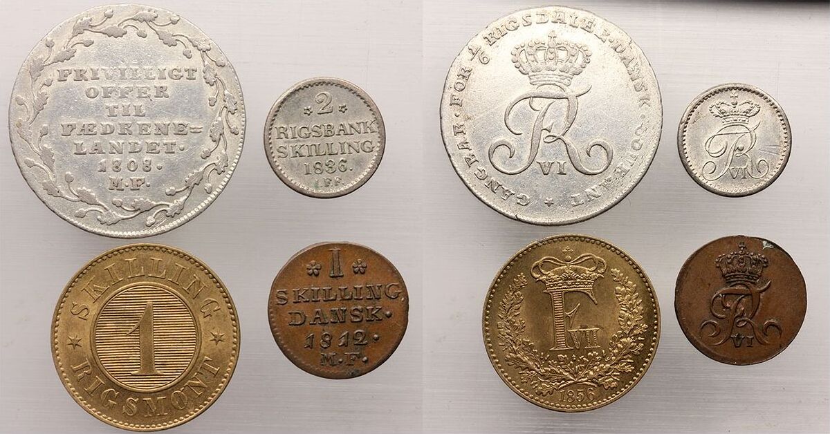 Modern coins Nice set of unusual high grade Danish / Denmark coins ...
