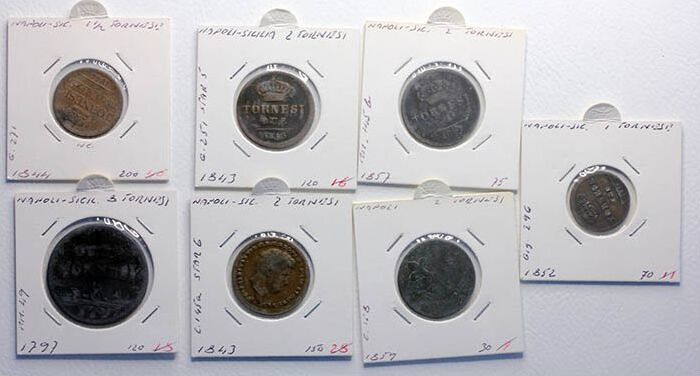 Medieval & later coins Italian States: Napoli Lot of 7 AE coins 1/2 ...
