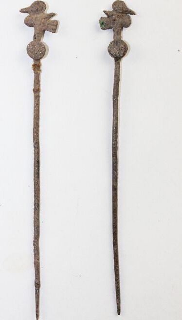 Ancient art Collection Of Pre-Columbian silver dress pins, Inca, 12th ...