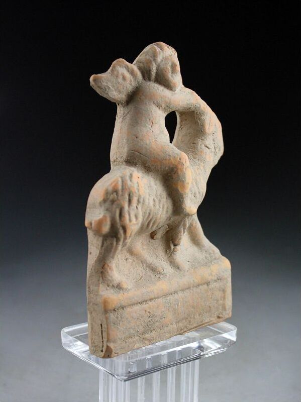 Ancient art Intact and attractive Roman terracotta figurine of Eros on ...