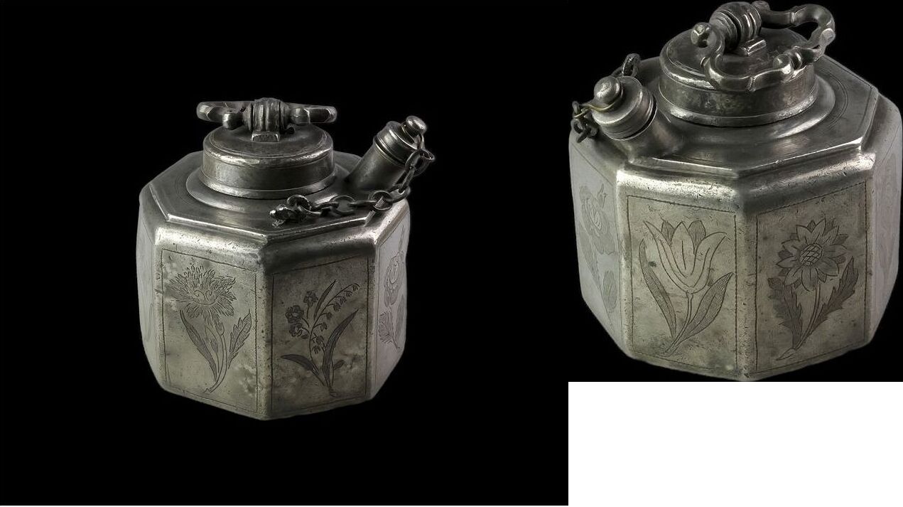 Medieval & later artifacts Rare 17th Century German Pewter Octagonal ...