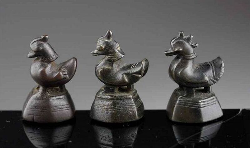 Medieval & later coins cent 3 different Late Shan Hamsa bird 5 Tical ...