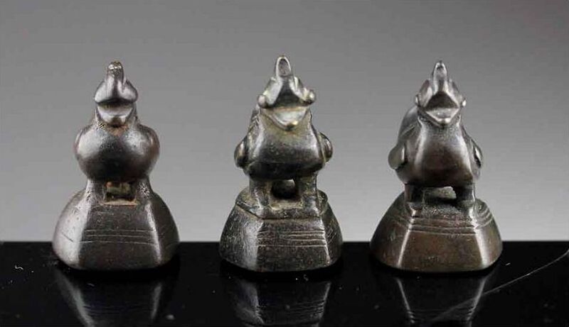 Medieval & later coins cent 3 different Late Shan Hamsa bird 5 Tical ...