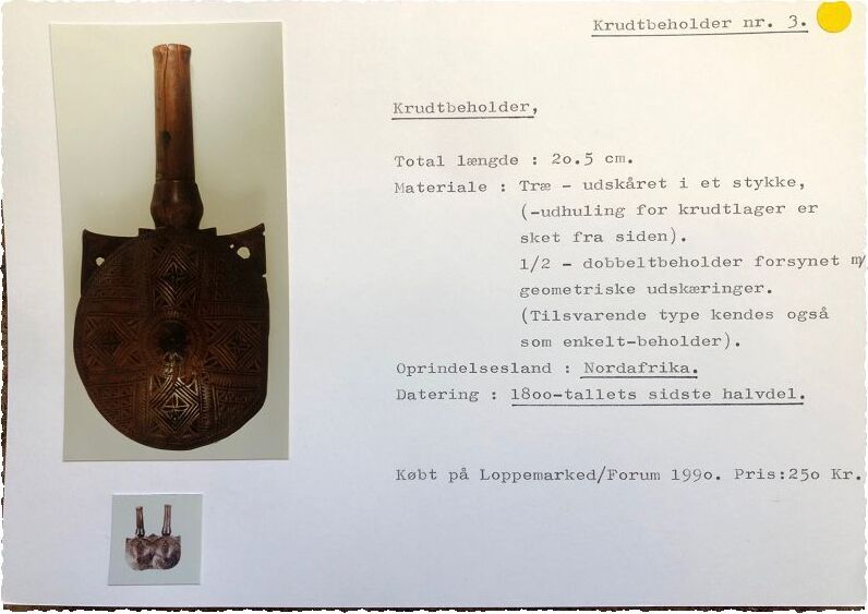 Medieval & later artifacts North African wooden carved 'pilgrim' powder ...