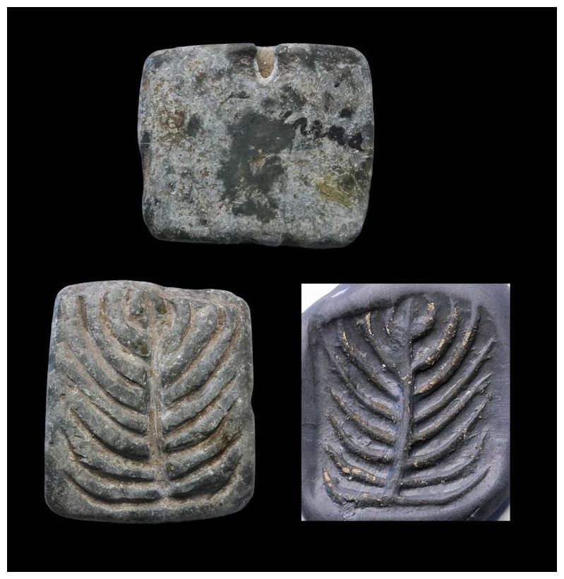 Ancient art XL Mesopotamian gable stone seal w Scorpion, 5th.-4th. mill ...