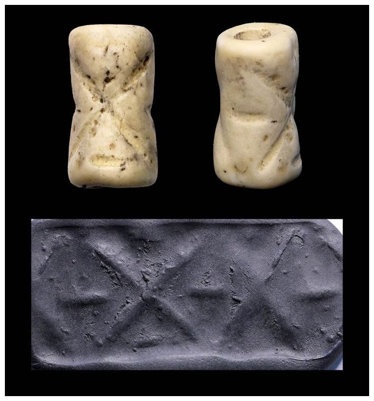 Ancient art Rare Mesopotamian stone cylinder seal, Jemdet Nasr, 3200 ...